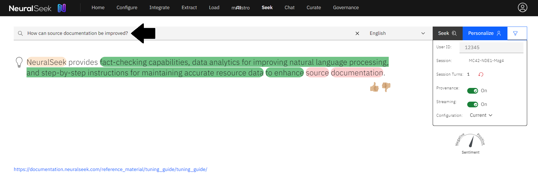 1.4 - KnowledgeBase Tuning - NeuralSeek Learning Labs